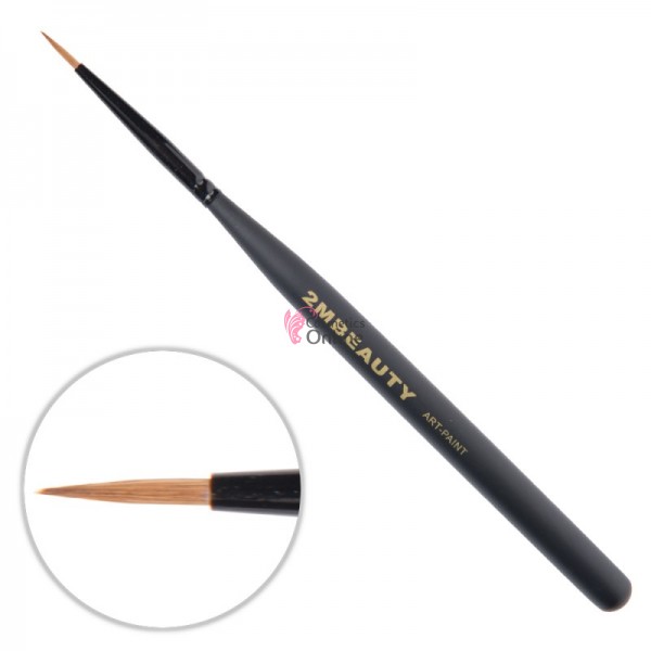 Pensula de unghii 2M Black Beauty pentru pictura din par natural Nail ...