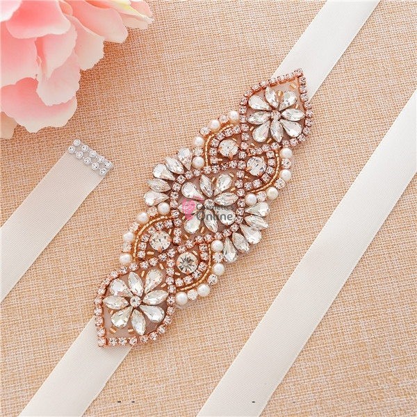 Brau din satin Hand Made Luxury BLT049DD cu Crystale aplicate pentru ...