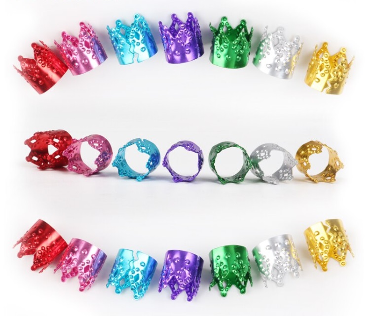 Inele din metal pentru codite afro RNG20 Colorate, Set 10 bucati
