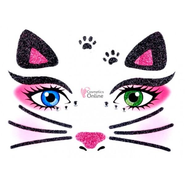 Masca pentru fata cu sclipici model MK01 Pisicuta MJ art 1185795
