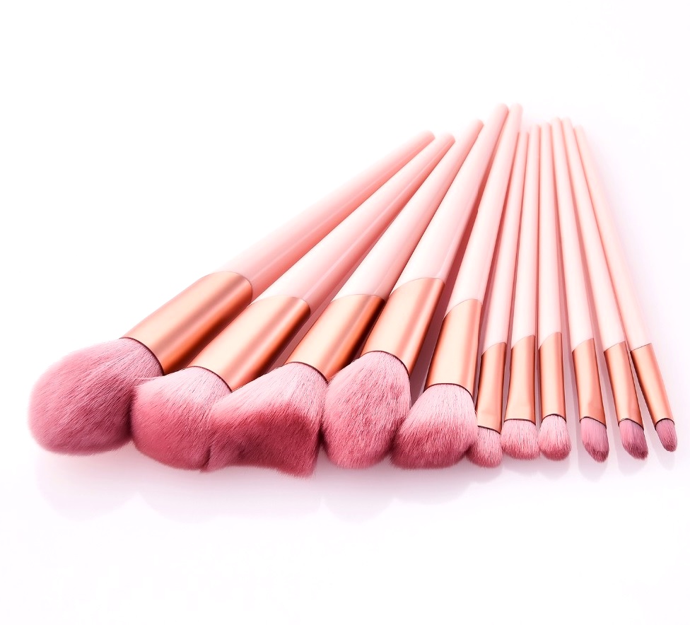 Pensule de Make-up 11 bucati Pink Profesionale MKB03