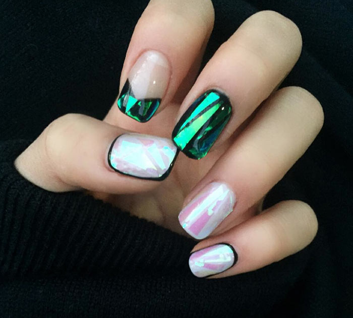 Gel UV Amelie pentru folie de transfer alb 5ml + 1 Cutie cu paiete ...